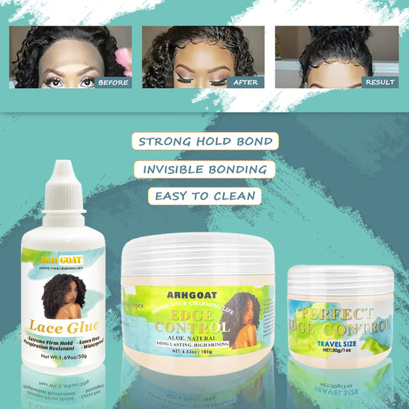 ARHGOAT Perfect Edge Control Set + Wig Lace Glue 1.69oz